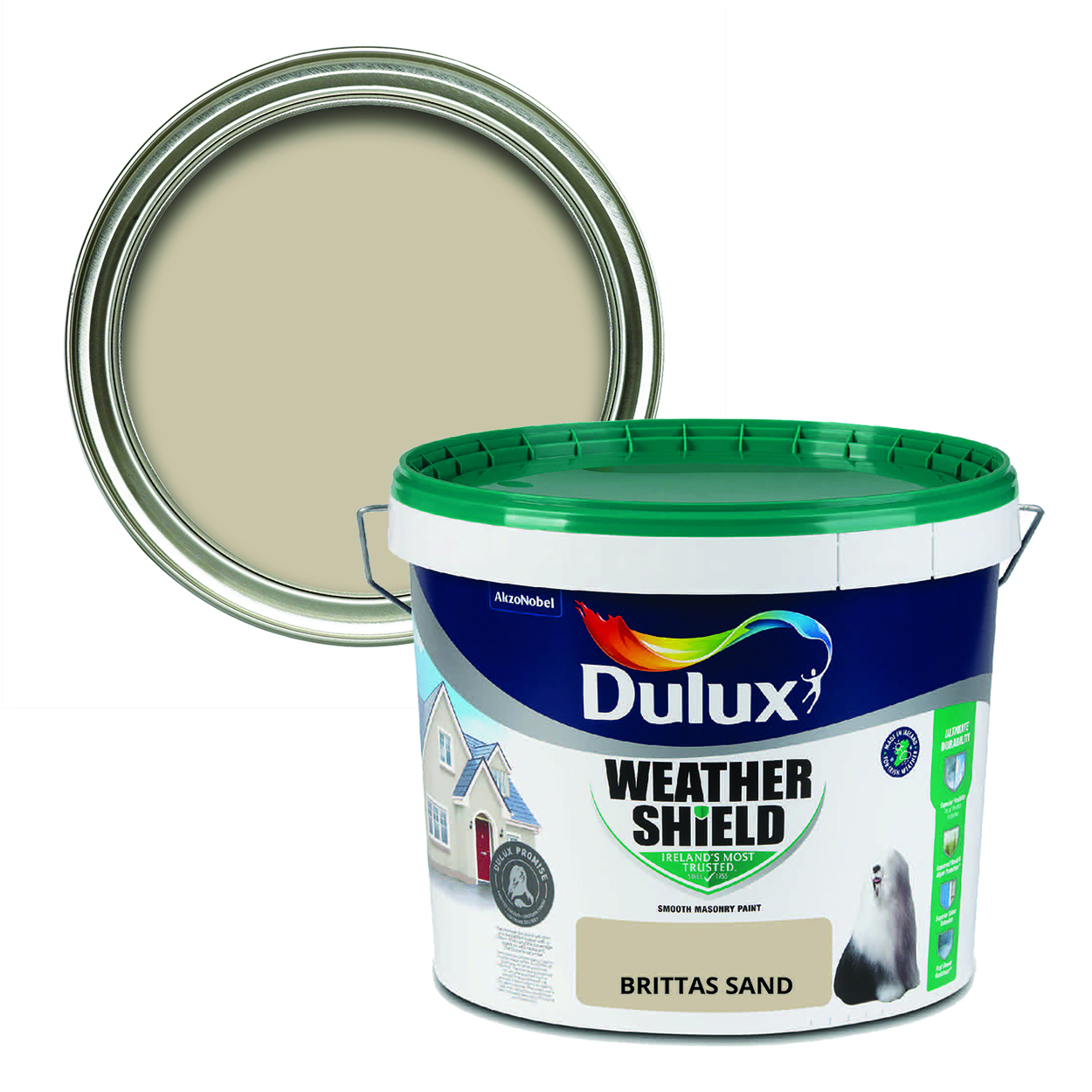 Dulux Weathershield Smooth Masonry Paint - Brittas Sand 10L