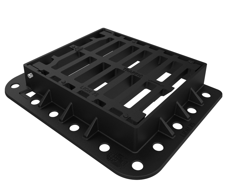 Lion Flat Gully Grate & Frame 320 x 370 x 100mm D400 Locked