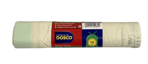 10l Green Draw String Bio Bags 15/Roll