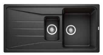 Blanco Sona 6s Black Silgranit & Mida Mixer Tap 1000 x 500mm comes with ...