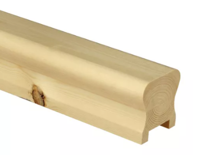 Hr01a2.4 Red Deal 2.4m Handrail With Slips 2.4m x 69mm x 57mm