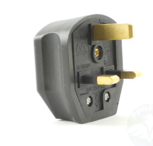 Plug Plug Top Black Rubberised 13 Amp Ip Rating (1)