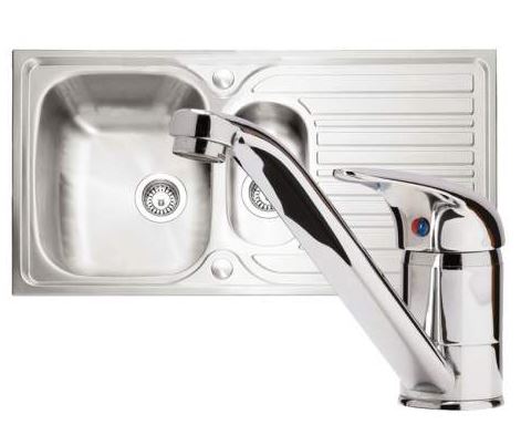 Caple Arrow 151 1.5 Bowl Inset Sink & Tap Pack 965 x 510mm Reversable Pa/Ar151