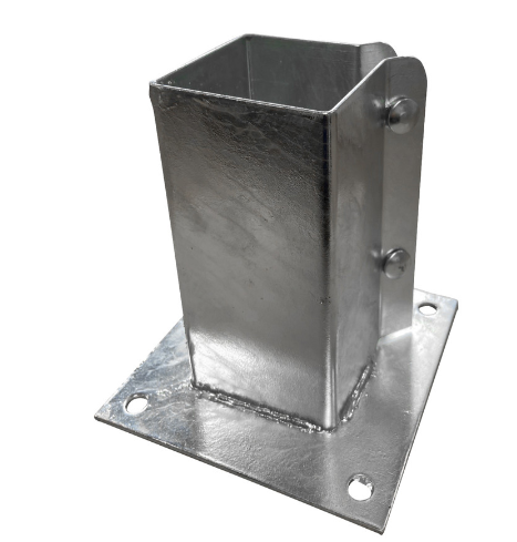Metpost 75 x 75mm Galvanised Bolt Down (3" x 3")